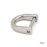 China 15mm Metal D Ring with Screw Custom Logo Engraving Removable Bag Hardware Accessories for sale