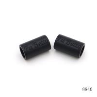 China Matt Black Customized Logo Engraved Round Square Bead Metal Beads For Bracelets Clothing Handbags Decorative for sale