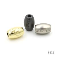 China 16mm Barrel Zinc Alloy Spacer Beads, Custom Embossed Engraved Logo Metal Gold Beads for Bracelet & DIY Jewelry Making for sale
