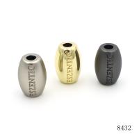 China 16mm Barrel Zinc Alloy Spacer Beads, Custom Embossed Engraved Logo Metal Gold Beads for Bracelet & DIY Jewelry Making for sale