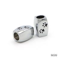 China Personalized Flat Rectangular Zinc Alloy Metal Beads with Black Enamel Paw for Bracelet Making for sale