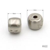 China Custom Zinc Alloy Metal Spacer Beads with Engraved Logo Solid Cylinder Beads for Bags and Accessories for sale
