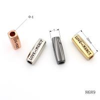 China Quality Die Casting Alloy Bead Custom Logo Text Enamel Letter Bead Chrome Plated 20mm Metal Square Bracelet Spacer Beads for sale