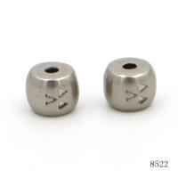 China Custom Zinc Alloy Metal Spacer Beads with Engraved Logo Solid Cylinder Beads for Bags and Accessories for sale
