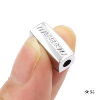 China Quality Nickel Plated Customized Logo Engraved Bead Round Metal Square Beads For Bracelets Decorative for sale