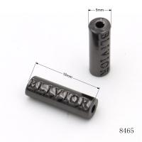 China Custom Logo Engraved Gun Metal Round Metal Beads 6mm to 15mm for Bracelets for sale