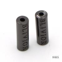 China Custom Logo Engraved Gun Metal Round Metal Beads 6mm to 15mm for Bracelets for sale