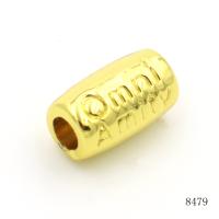 China Gold Plated 10mm Diameter 3mm Hole Metal Bead Zinc Alloy Custom Logo Text Bead Bracelet Spacer Beads for sale