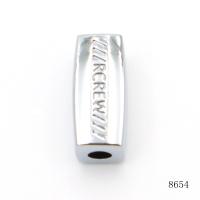 China Quality Nickel Plated Customized Logo Engraved Bead Round Metal Square Beads For Bracelets Decorative for sale
