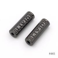 China Custom Logo Engraved Gun Metal Round Metal Beads 6mm to 15mm for Bracelets for sale