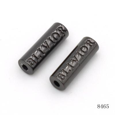 China Custom Logo Engraved Gun Metal Round Metal Beads 6mm to 15mm for Bracelets for sale