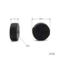 China Matt Black Gun Metal Customized Logo Engraved Round Bead Zinc Alloy Beads For Bracelets Decorative Fittings for sale