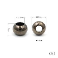China Gun Metal Polish Round Bead Zinc Alloy  Logo Bead Custom Size Shape Bead For Bracelets Jewelry Making for sale