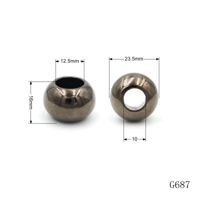 China Gun Metal Polish Round Bead Zinc Alloy  Logo Bead Custom Size Shape Bead For Bracelets Jewelry Making for sale