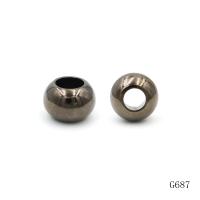 China Gun Metal Polish Round Bead Zinc Alloy  Logo Bead Custom Size Shape Bead For Bracelets Jewelry Making for sale