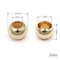 China Metal Round Bead Zinc Alloy Golden Polish Bead Accessories For Bracelets Necklaces Keychains Bag Charms for sale