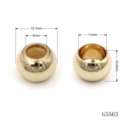 China Metal Round Bead Zinc Alloy Golden Polish Bead Accessories For Bracelets Necklaces Keychains Bag Charms for sale