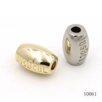 China Zinc Alloy Rugby Shape Beads 16x11x4mm Gold Plated Engraved Logo for Bracelet Making for sale