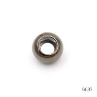 China Gun Metal Polish Round Bead Zinc Alloy  Logo Bead Custom Size Shape Bead For Bracelets Jewelry Making for sale