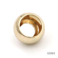 China Metal Round Bead Zinc Alloy Golden Polish Bead Accessories For Bracelets Necklaces Keychains Bag Charms for sale