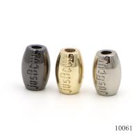 China Zinc Alloy Rugby Shape Beads 16x11x4mm Gold Plated Engraved Logo for Bracelet Making for sale