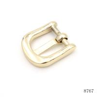 China Manufacturer Die Casting Metal Pin Buckle Light Gold Polished Buckle 15.7mm Custom Logo Shoe Buckle Anti Fade Buckles for sale