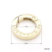 China Gold Plated Circle Carabiner Ring 25mm for Keychain with Logo Engraving for sale