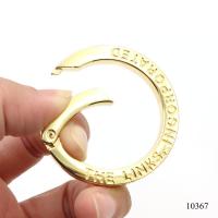 China 50mm Gold Spring O Ring Clasp Metal Spring Gate Ring for Bag Parts Keychain Accessories Custom Logo for sale