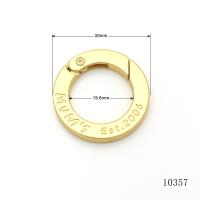 China Luxury Matte Gold Plating Carabiner Metal Spring O Ring 30mm Custom Logo Push Gate Ring for sale
