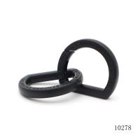 China Custom Logo Engraved D Shape Metal Spring Ring Carabiner 50mm for Handbags for sale