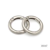 China Matt Nickel Round Carabiner Keychain Ring 25mm Custom Logo Engraved Metal Snap Hook for sale