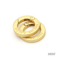 China Luxury Matte Gold Plating Carabiner Metal Spring O Ring 30mm Custom Logo Push Gate Ring for sale