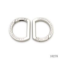 China Custom Logo Engraved D Shape Metal Spring Ring Carabiner 50mm for Handbags for sale