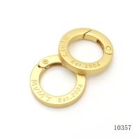 China Luxury Matte Gold Plating Carabiner Metal Spring O Ring 30mm Custom Logo Push Gate Ring for sale
