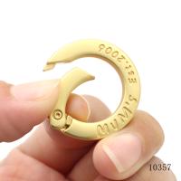 China Luxury Matte Gold Plating Carabiner Metal Spring O Ring 30mm Custom Logo Push Gate Ring for sale