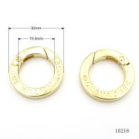 China Gold Plated 20mm Circle Carabiner Removable O Ring with Custom Logo Engraving for Keychain for sale