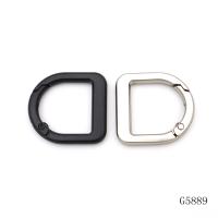 China Matte Silver D Shaped Spring Ring Clasp for Handbag Making DIY Craft for sale