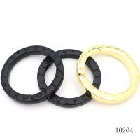 China 38x50mm Spring O Ring Carabiner Clasp Matte Black Gold Plating Custom Logo Zinc Alloy for sale