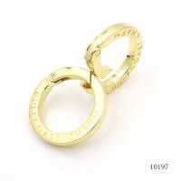 China Custom Logo Engraved Round Spring Clasp Metal Carabiner 25mm for Keychains Handbags for sale