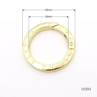 China 38x50mm Spring O Ring Carabiner Clasp Matte Black Gold Plating Custom Logo Zinc Alloy for sale