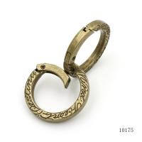 China Antique Brass Vintage Snap Gate O Ring 40mm Custom Debossing Logo for Key Chain for sale