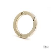 China Light Gold Alloy Carabiner Spring Gate O Ring 37mm for Leather Lanyard Strap Connector for sale