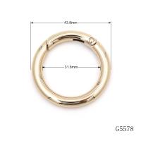 China Custom Logo Metal Spring O Ring Clasp Keychain 25mm Round Carabiner for Bags for sale