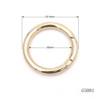 China Gold Plated Round Circle Carabiner Metal Ring Accessories 28mm Spring Gate for sale