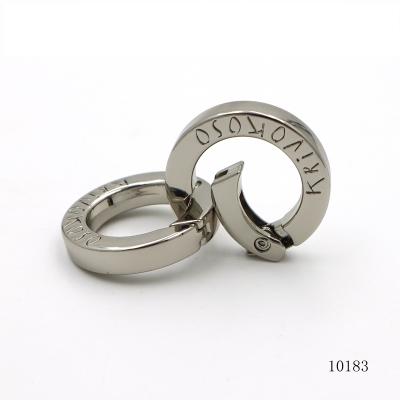 China Custom Logo Carabiner Clasp 26mm Spring O Ring Nickel Zinc Alloy for Keychains for sale