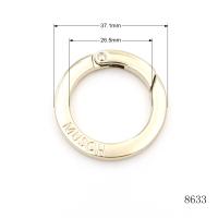 China Light Gold Alloy Carabiner Spring Gate O Ring 37mm for Leather Lanyard Strap Connector for sale