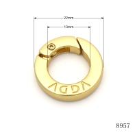 China Nickel Free Metal Spring O Ring Matte Gold Plated Keychain Clasp Ring 25mm for sale