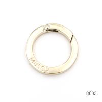China Light Gold Alloy Carabiner Spring Gate O Ring 37mm for Leather Lanyard Strap Connector for sale
