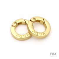China Nickel Free Metal Spring O Ring Matte Gold Plated Keychain Clasp Ring 25mm for sale