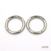 China Custom Logo Metal Spring O Ring Clasp Keychain 25mm Round Carabiner for Bags for sale